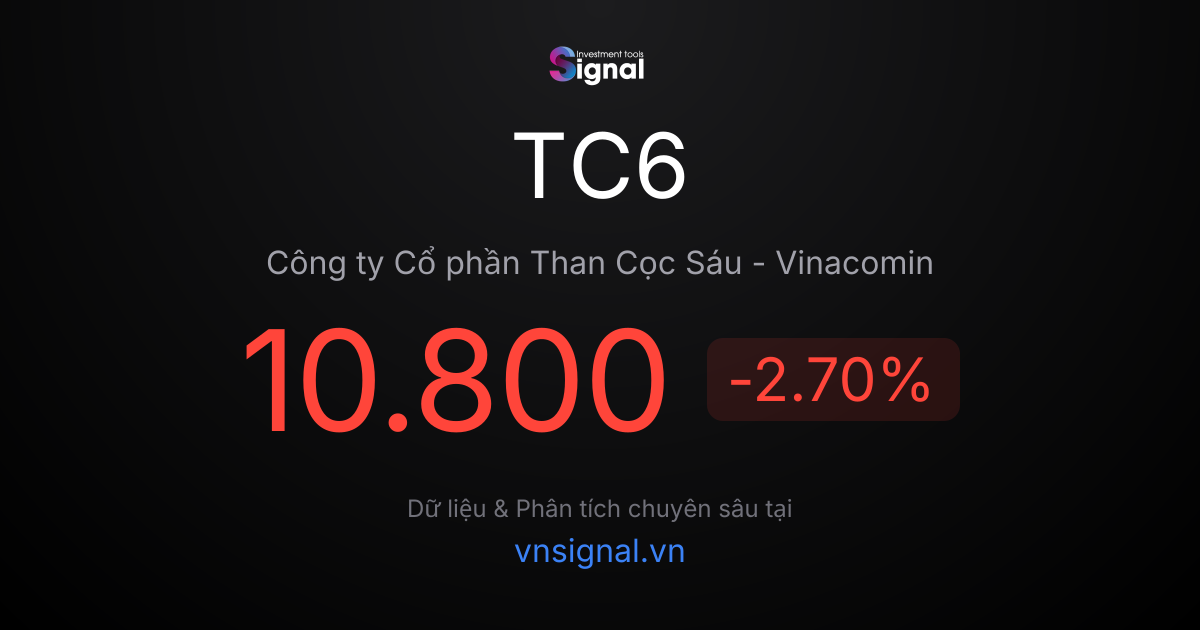Cổ Phiếu TC6 - Giá TC6 Hôm Nay | VNSignal